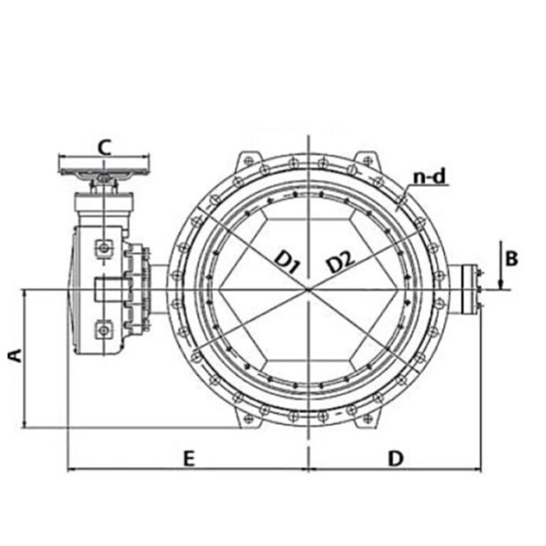 DOUBLE ECCENTRIC BUTTERFLY VALVE TF-DE-BFV-F NP16 FLANGES DIN NP-16 ...